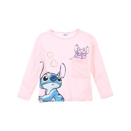 Disney Lilo & Stitch Shirt 'Disney Stitch Langarmshirt' M&auml;dchen Gr&ouml;&szlig;e 116 rosa
