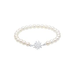 Elli Armband 'Edelweiss' Damen Gr&ouml;&szlig;e 16 silber / perlwei&szlig;