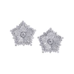 Classyandfabulous Jewelry Ohrringe 'Peony Crystal' Damen Gr&ouml;&szlig;e One Size silber
