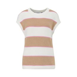 comma, Comma Casual Identity Pullover Damen Gr&ouml;&szlig;e M cappuccino / hellpink / wei&szlig;