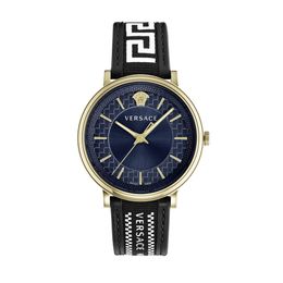 Versace Analoguhr 'V-Circle' Herren Gr&ouml;&szlig;e One Size dunkelblau / gold / schwarz