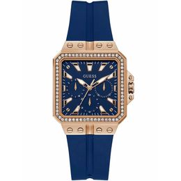 Guess Analoguhr Damen Gr&ouml;&szlig;e One Size blau / rosegold