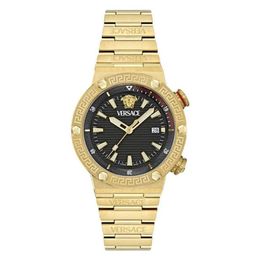 Versace Analoguhr 'Greca Logo Diver' Herren Gr&ouml;&szlig;e One Size gold / schwarz