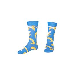 Abgestrumpft Socken 'Banane' Damen Gr&ouml;&szlig;e 39/42 blau
