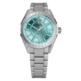 Versace Uhr 'V-Code' Herren Gr&ouml;&szlig;e One Size aqua / silber
