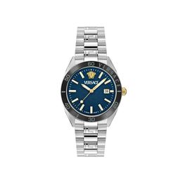 Versace Analoguhr 'V‐Dome' Herren Gr&ouml;&szlig;e One Size blau / silber