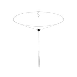 Elli Halskette Choker, Kristall Kette, Y-Kette Damen Gr&ouml;&szlig;e One Size schwarz / silber