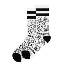 American Socks Socken 'Burning rage' Herren Gr&ouml;&szlig;e 19/55 wei&szlig;