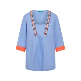 Tooche Bluse 'Happy' Damen Gr&ouml;&szlig;e S hellblau / orange / schwarz / silber