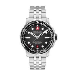 SWISS MILITARY HANOWA Uhr 'Maitre Plongeur' Herren Gr&ouml;&szlig;e One Size schwarz / silber