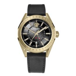 Versace Analoguhr 'V-Code GMT' Herren Gr&ouml;&szlig;e One Size gold / schwarz