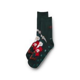 Iuman Intimissimi Uomo Socken 'Disney Brontolo' Herren Gr&ouml;&szlig;e 41/46 braun / tanne / rot / wei&szlig;