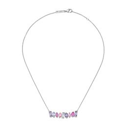 Giorgio Martello Milano Kette Damen Gr&ouml;&szlig;e 45 lila / rosa / neonpink / silber