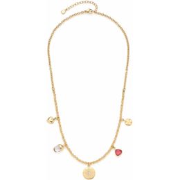 Leonardo Kette Damen Gr&ouml;&szlig;e One Size gold / dunkelpink / transparent
