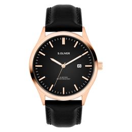 s.Oliver Analoguhr Herren Gr&ouml;&szlig;e One Size rosegold / schwarz