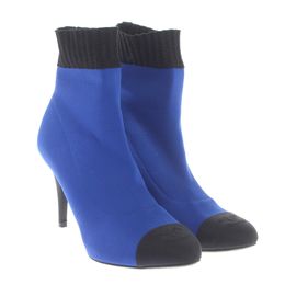 Chanel Stiefeletten Damen Gr&ouml;&szlig;e 38.5 blau