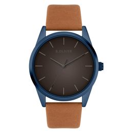 s.Oliver Uhr Herren Gr&ouml;&szlig;e One Size blau / braun / cognac
