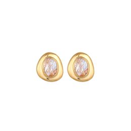 Elli Premium Ohrringe Edelstein Ohrstecker Damen Gr&ouml;&szlig;e One Size gold / rosa