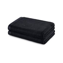 Herzbach Home Duschtuch 'Deep Black', im 2er Set, 500 gsm, hochwertige Baumwolle Herren Gr&ouml;&szlig;e 70x140 cm schwarz