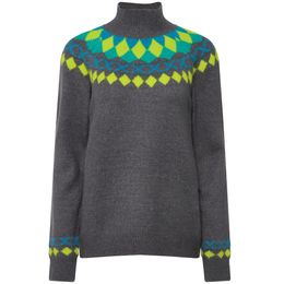 Lauras&oslash;n Pullover Damen Gr&ouml;&szlig;e M blau / limone / grau / jade