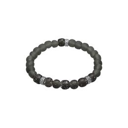 Kuzzoi Armband 'Kugel' Herren Gr&ouml;&szlig;e 21 schwarz / silber