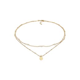 Elli Kette Damen Gr&ouml;&szlig;e 36 gold / perlwei&szlig;