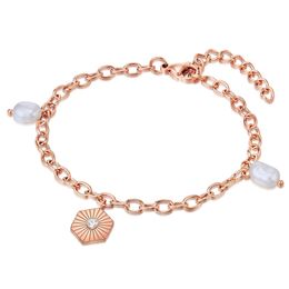 Valero Pearls Armband Damen Gr&ouml;&szlig;e One Size rosegold / transparent / perlwei&szlig;