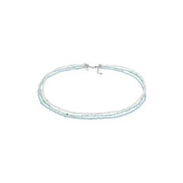 Elli Premium Kette Damen Gr&ouml;&szlig;e 40 hellblau / silber