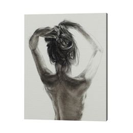 Liv Corday Bilder 'Woman's Back' Herren Gr&ouml;&szlig;e 60x80 grau / schwarz