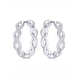 Rougemont Jewellery Ohrringe 'Funkelnde Moissanit Creolen' Damen Gr&ouml;&szlig;e One Size silber