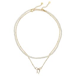 Lascana Kette Damen Gr&ouml;&szlig;e One Size gold / wei&szlig;