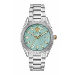 Versace Uhr 'V-Code' Damen Gr&ouml;&szlig;e Onesize aqua / silber
