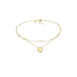 Elli Premium Kette Damen Gr&ouml;&szlig;e 36 gold / perlwei&szlig;