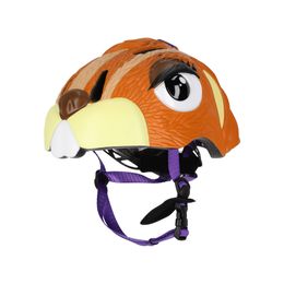 Crazy Safety Fahrradhelm 'Chipmunk' Jungen Gr&ouml;&szlig;e 50/54 rostbraun / gelb / lila / orange / schwarz / wei&szlig;