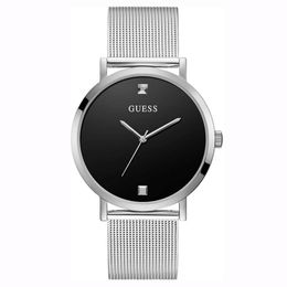 Guess Analoguhr Herren Gr&ouml;&szlig;e 42 schwarz / silber
