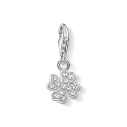 Thomas Sabo Charm-Anh&auml;nger 'Kleeblatt' Damen Gr&ouml;&szlig;e One Size silber / transparent