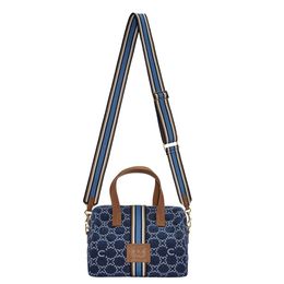 Codello Handtasche Damen Gr&ouml;&szlig;e One Size marine / hellbraun / wei&szlig;