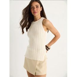 Bianco Lucci Stricktop Damen Gr&ouml;&szlig;e S/L hellbeige