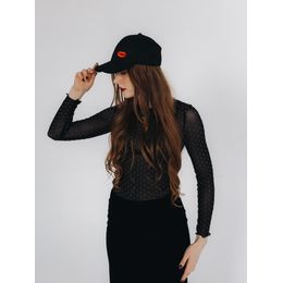 Radada Cap 'Red Lip' Damen Gr&ouml;&szlig;e 48 schwarz