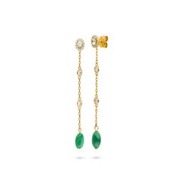 Fiocco Jewelry Ohrringe 'Bloomy Green' Damen Gr&ouml;&szlig;e 11 cm x 8 cm x 2cm goldgelb