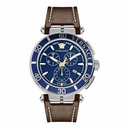 Versace Uhr 'GRECA CHRONO ' Herren Gr&ouml;&szlig;e One Size navy / braun / silber