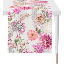 Tischl&auml;ufer Apelt "6748", rosa (ros&eacute;), B:140cm L:48cm, Baumwolle, Polyester, Tischdecken