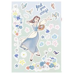 Wandtattoo Komar "Belle find your Wings - Gr&ouml;&szlig;e 50 x 70 cm", bunt, B:50cm H:70cm, Folie, Wandtattoos, Wandtattoo, selbstklebend, Wandsticker, Kinderzimmer