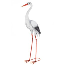 Tierfigur Gilde "Storch Adebar", wei&szlig;, B:29,5cm H:54cm T:9cm, Metall, Dekofiguren