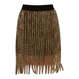 Tooche Rock 'Fringe Gold' Damen Gr&ouml;&szlig;e 34 braun / gold / schwarz