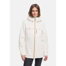 Outdoorjacke Marikoo "Sohaa", Damen, Gr. M, sanftes wei&szlig;, Obermaterial: 100% Polyester; Kapuze: 62% Polyester, 33% Baumwolle, 5% Elasthan; Wattierung: 100% Polyester; &Auml;rmelfutter: 100% Polyester, Jacken Outdoorjacke, mit kontrastfarbenen Details