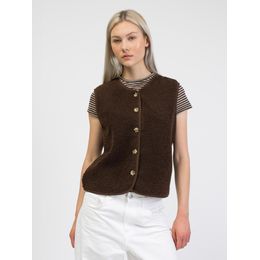 Broke + Sch&ouml;n Strickweste Damen Gr&ouml;&szlig;e M/L dunkelbraun