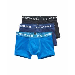 G-Star Raw Trunk G-STAR "Classic Boxershorts Color 3 Pack", Herren, Gr. L, lt nassau blau, imperial blau, maz blau, Obermaterial: 95% Baumwolle, 5% Elasthan, Unterhosen