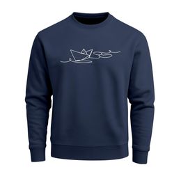 Neverless Sweatshirt 'Paperschiff' Herren Gr&ouml;&szlig;e S navy