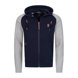 INDICODE Jeans Sweatjacke 'Arbutus' Herren Gr&ouml;&szlig;e XXL navy / grau